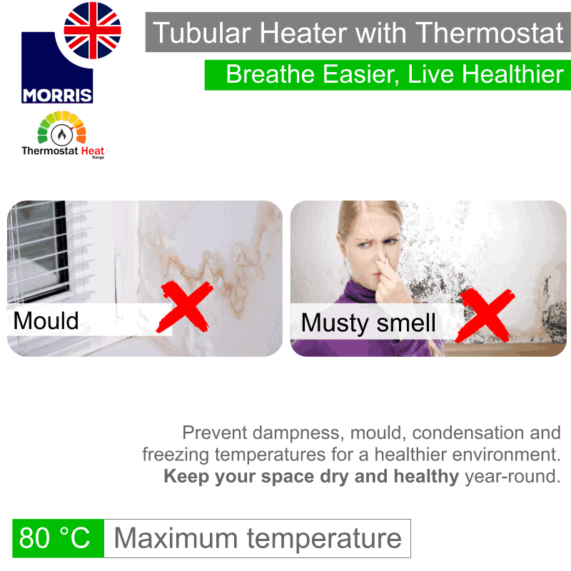 Morris 2ft Tubular Heater With Thermostat | Tube Heater 2ft ...